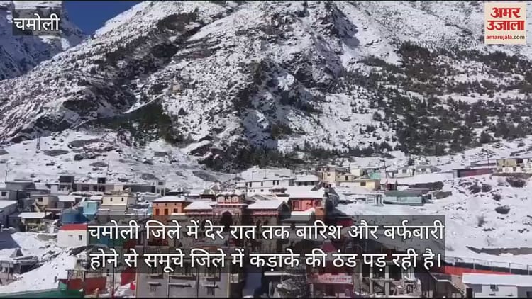 Video : Snowfall In Badrinath Half Feet Of Snow Fell In Badrinath Dham ...