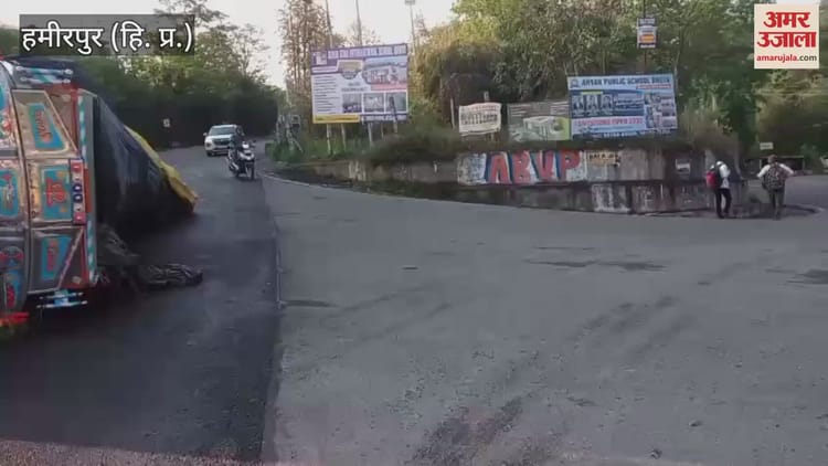 Hamirpur A Truck Loaded With Cement Overturned On The Road In Bhota On ...