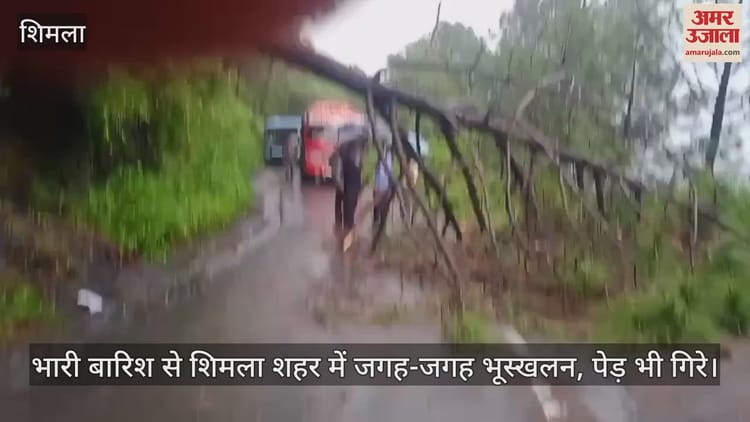 Shimla:भारी बारिश से शिमला शहर में जगह-जगह भूस्खलन, पेड़ भी गिरे - Due ...