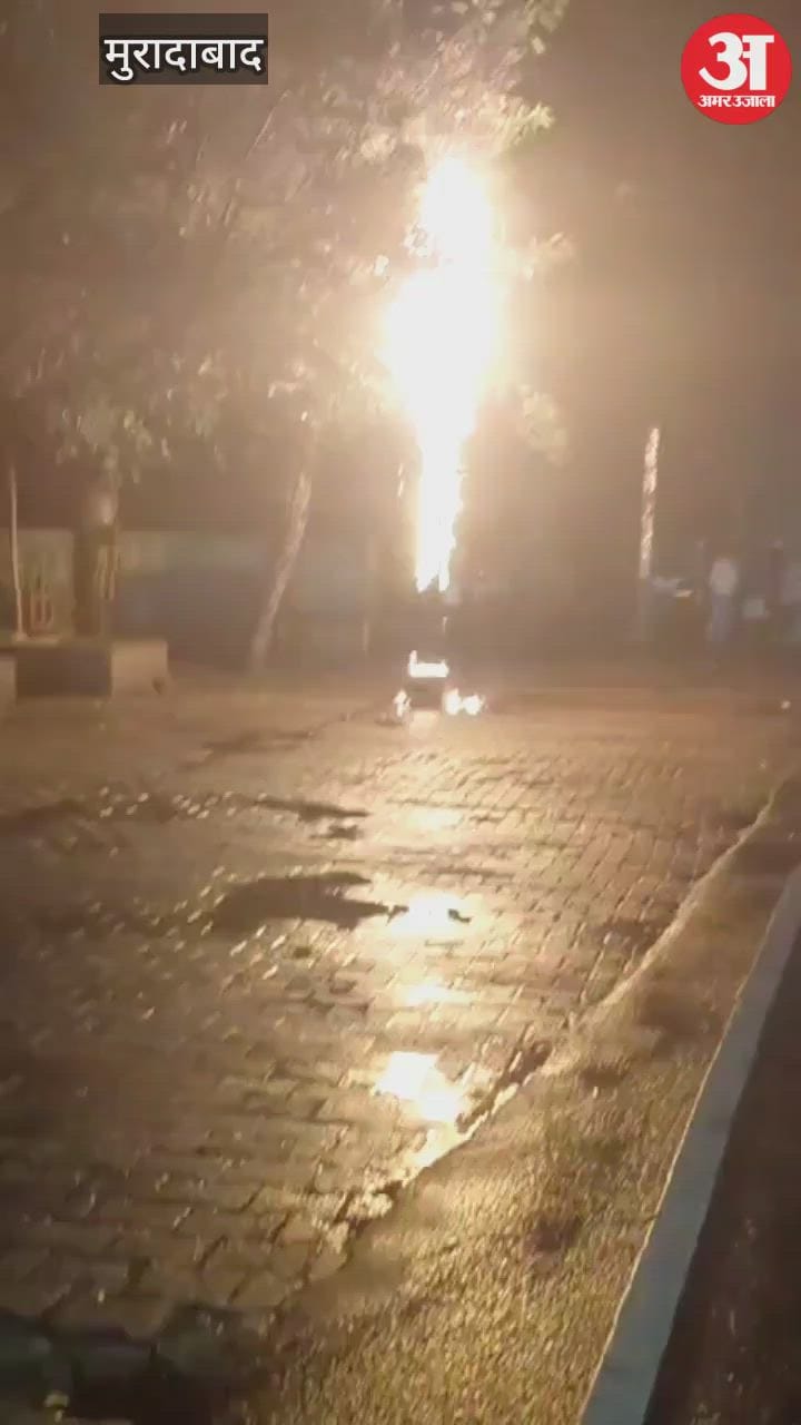 लोको शेड रोड पर बिजली पोल में लगी आग, मची अफरा-तफरी - Fire Broke Out In A Power Pole On Loco ...