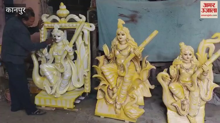 निराला नगर में बसंत पंचमी उत्सव के लिए मूर्तिकारों ने तैयार की ...