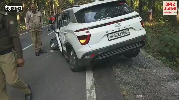 Video:दून एयरपोर्ट की ओर जा रही कार क्रैश बैरियर से टकराई - Video: Car ...