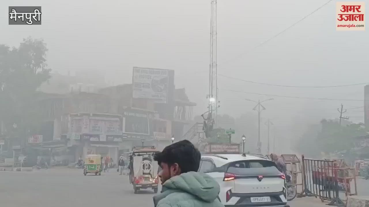 Video:मैनपुरी में छाया कोहरा...वाहनों की थम गई रफ्तार, अलाव के पास बैठे ...